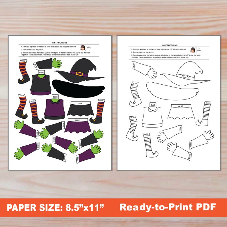 Build-a-witch Face Photo Craft Halloween Craft for Bulletin Board ...