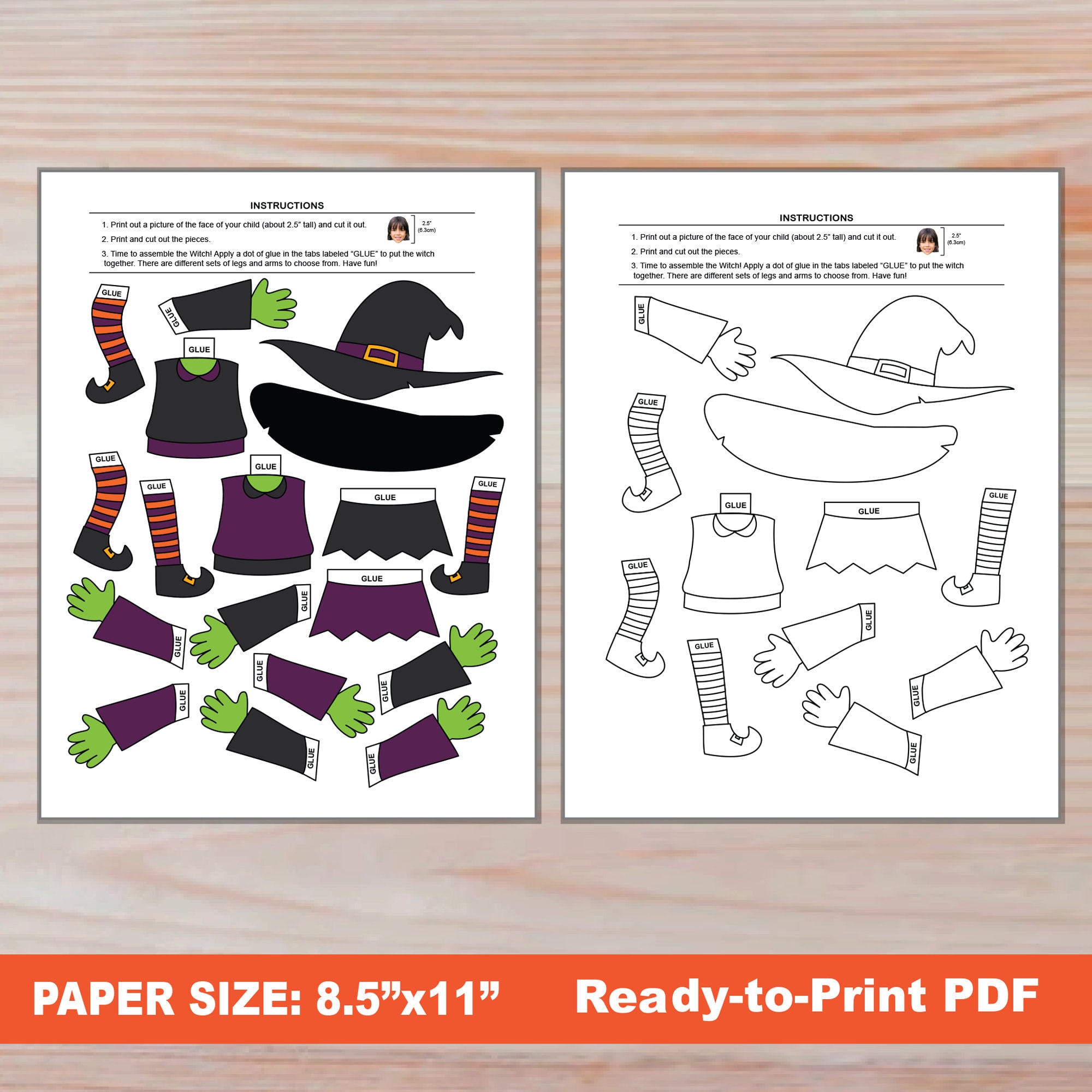 Build-a-witch Face Photo Craft Halloween Craft for Bulletin Board ...