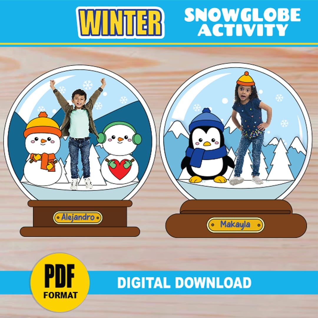 Winter Snowglobe Add Your Own Photo Activity Crafts | Snow Globe ...