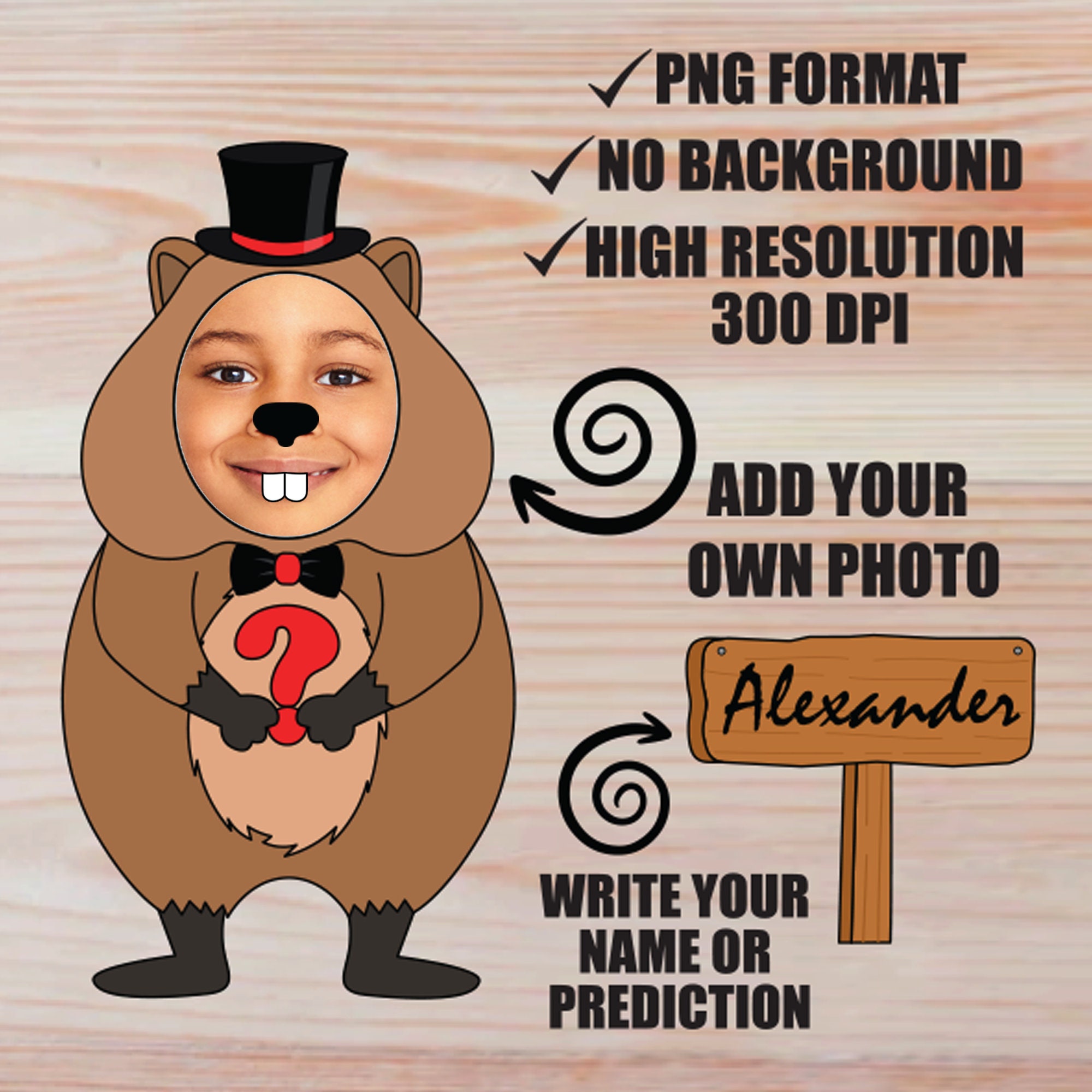 Groundhog Day Add Your Own Photo Picture PNG Groundhog Photo Clipart ...