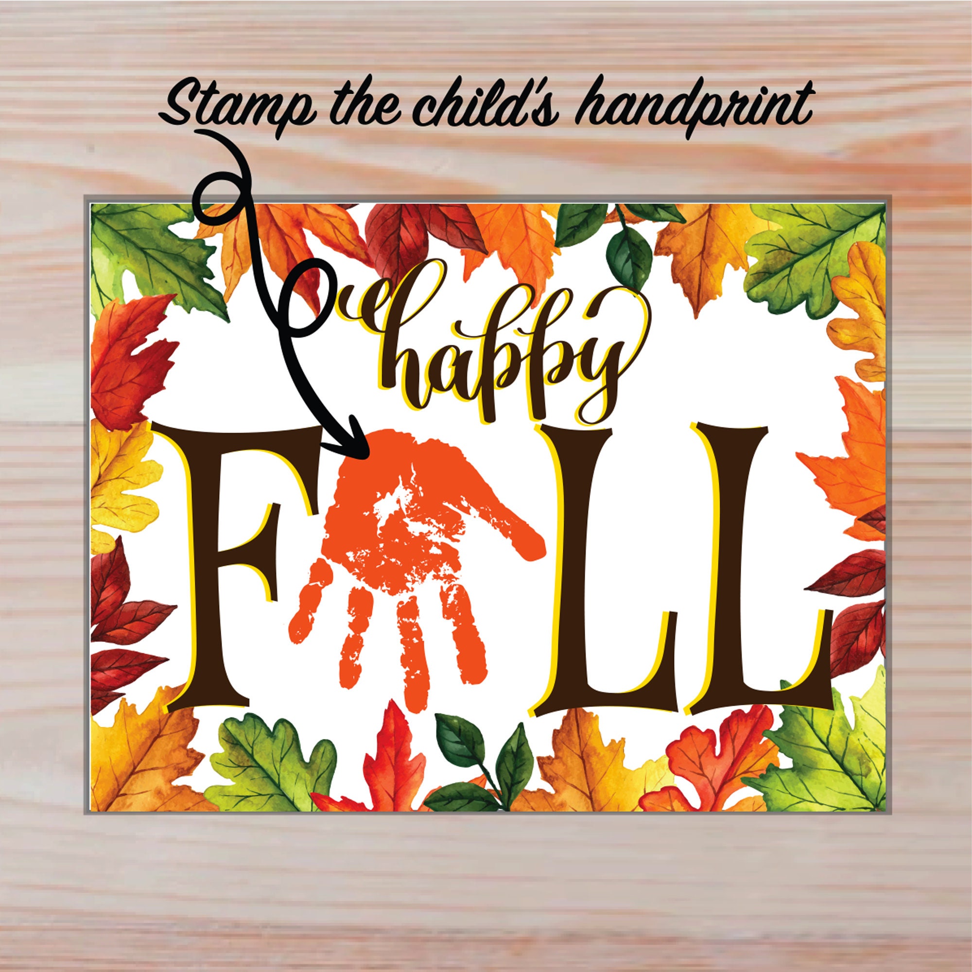 Fall Leaves Handprint Art PRINTABLE Keepsake Gift Fall - Etsy