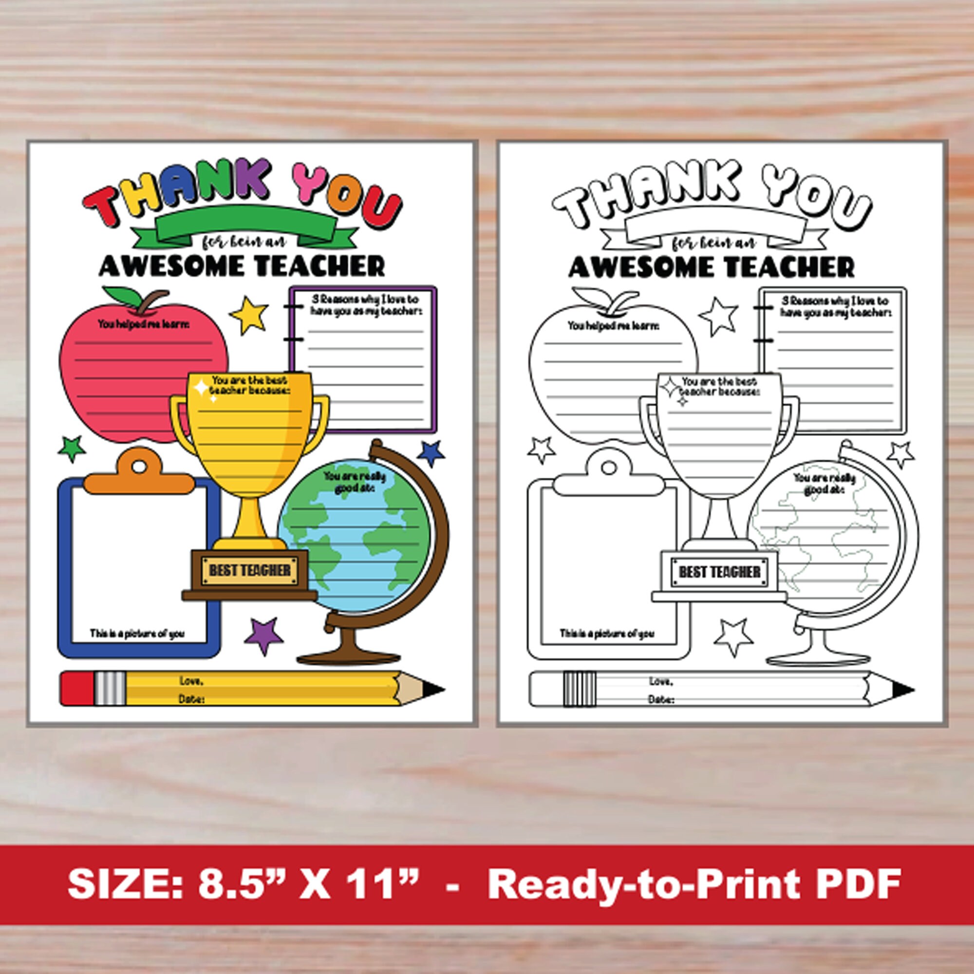 Thank You Teacher Appreciation Week Activity PRINTABLE | Teacher Thank ...
