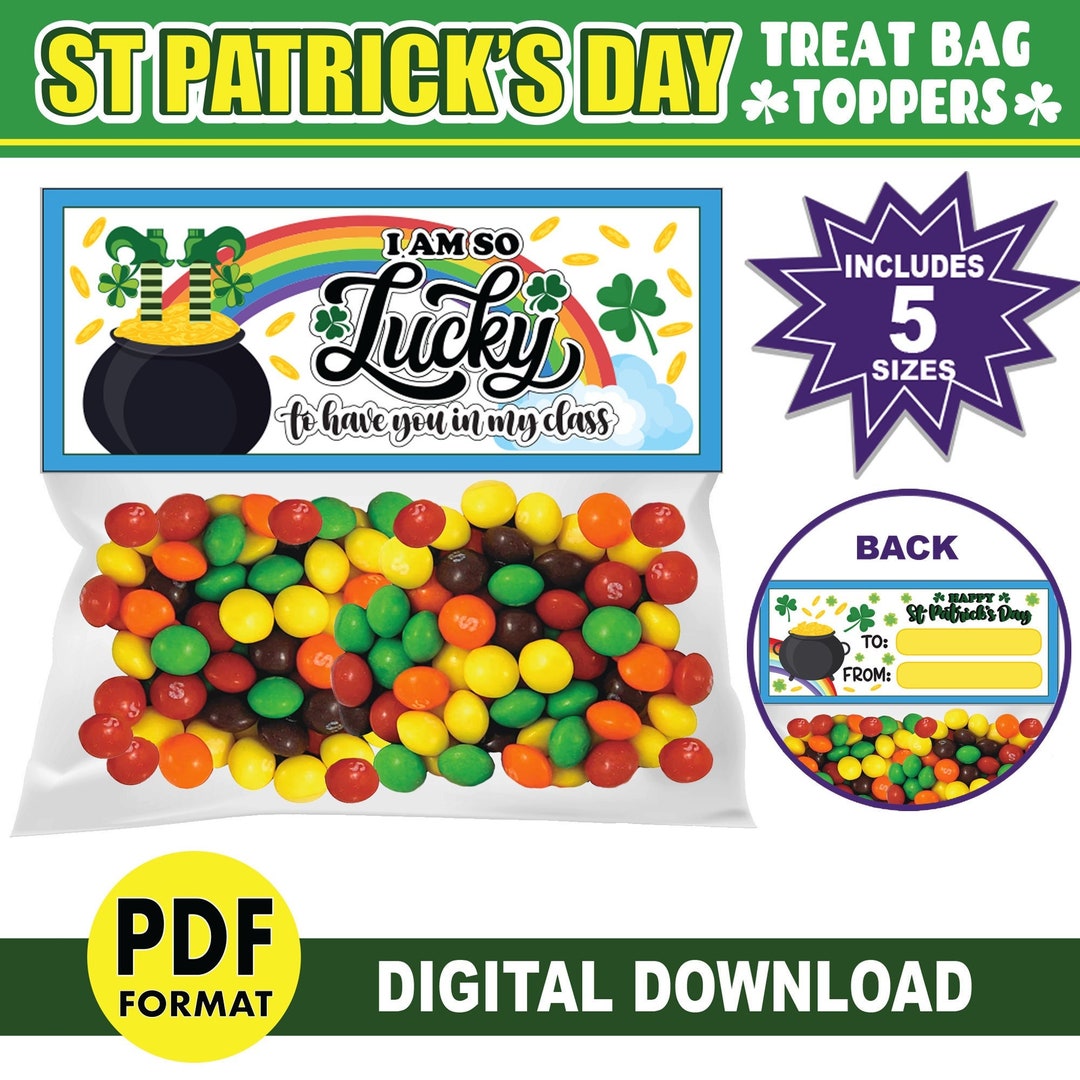 St Patrick's Day Treat Bag Topper | PRINTABLE I Am so Lucky to Have You ...