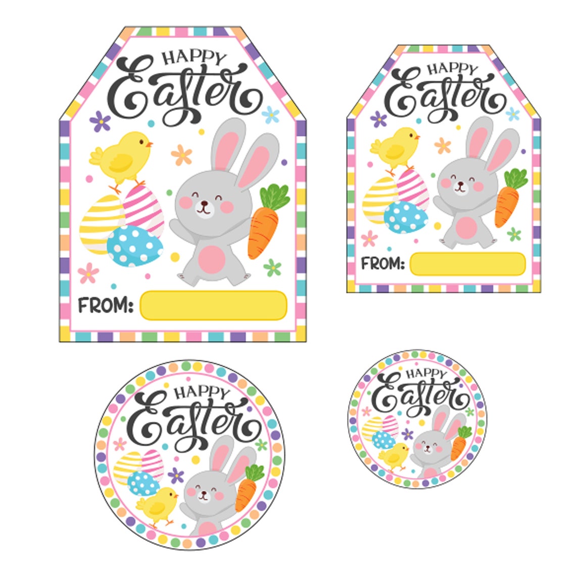 PRINTABLE Easter Gift Tags and Cards | Happy Easter Bunny Cards for ...