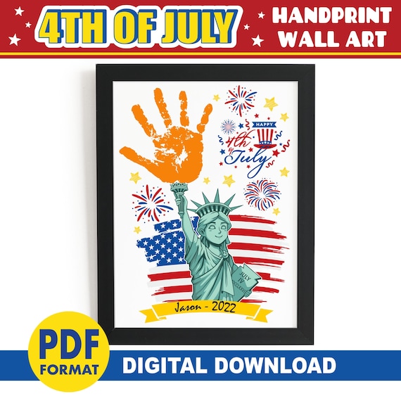 4th of July Handprint Art Statue of Liberty Crafts - Etsy