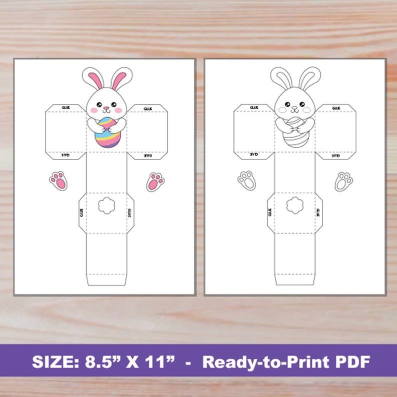 Easter Treat Box PRINTABLE Easter Bunny Party Favor Boxes - Etsy