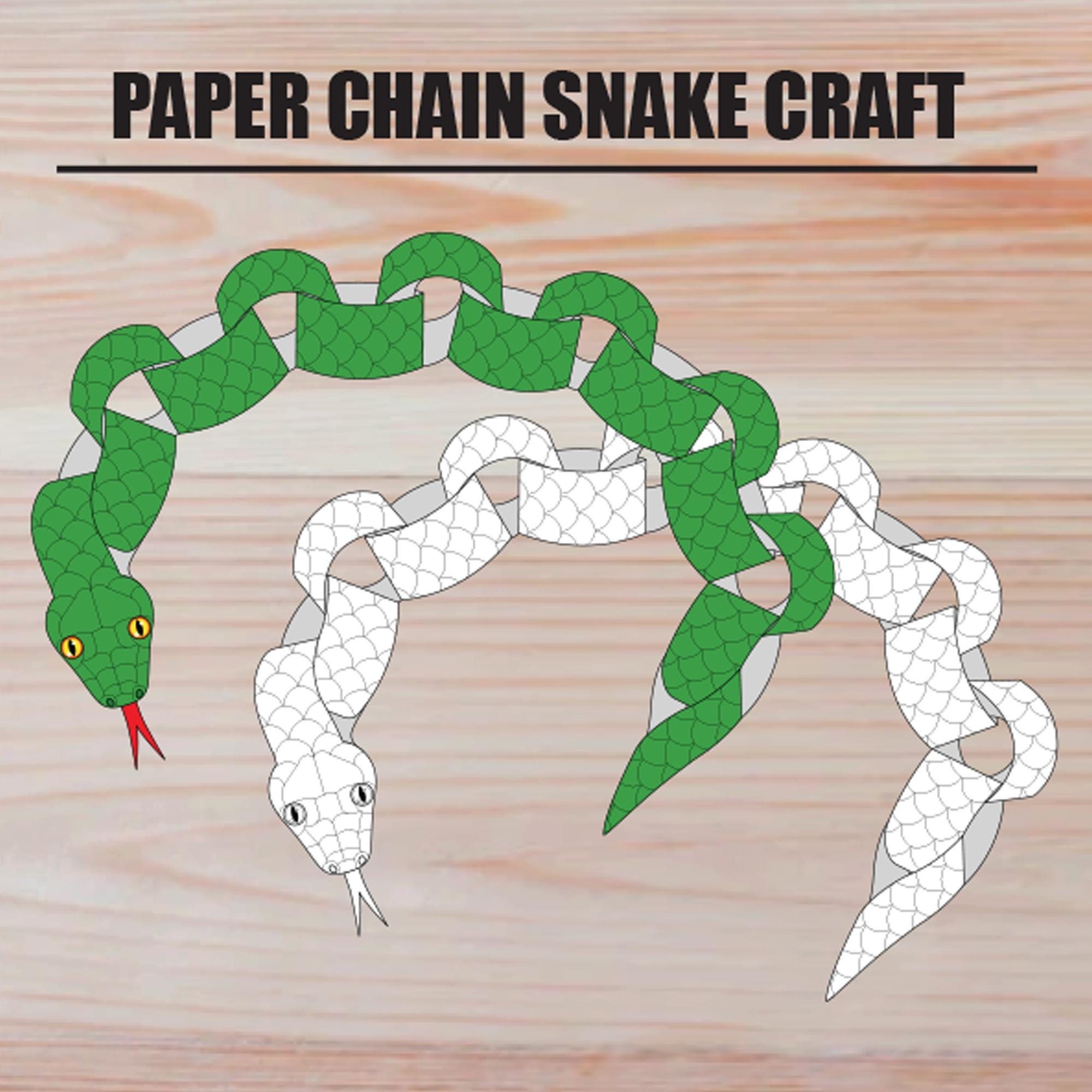 Snake Paper Chain Crafts | Chinese New Year PRINTABLE Year of the Snake ...