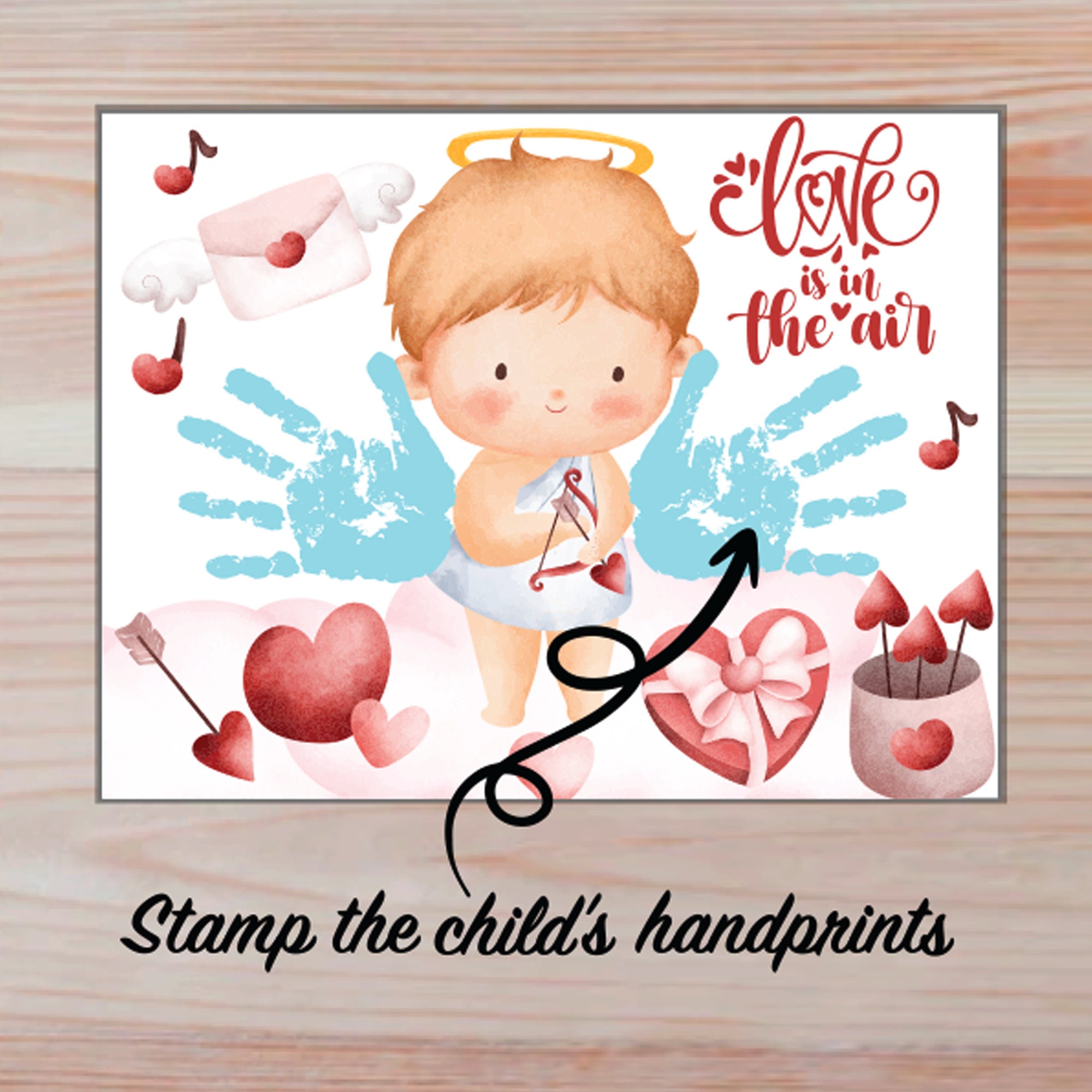 Valentine’s Day Handprint Art | PRINTABLE Valentines Handprint Craft ...