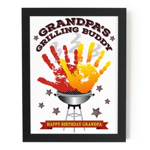 Grandpa's Birthday Handprint Art | Best Grilling Buddy | Happy Birthday ...