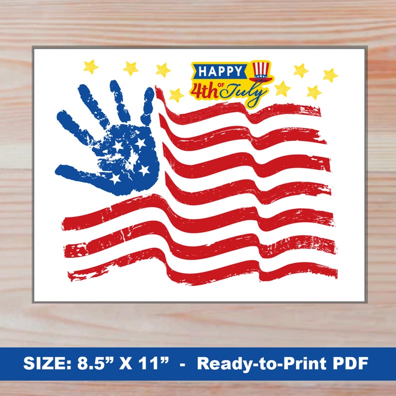 4th of July Handprint Art BUNDLE American Flag/ Statue of | Etsy