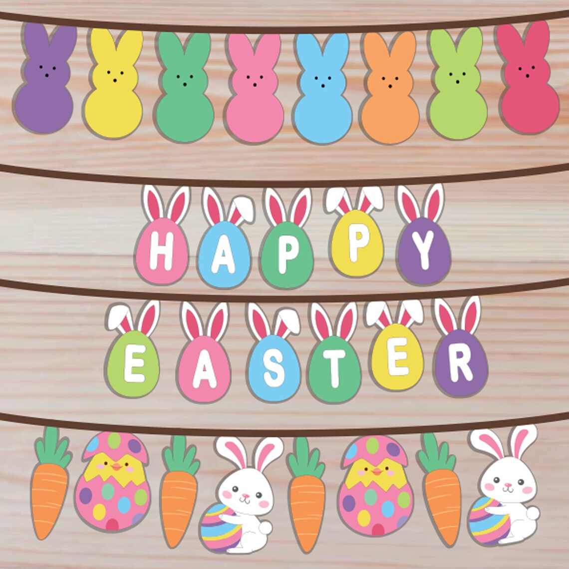 Easter PRINTABLE Banner Kit PRINTABLE Easter Pennant Bunting - Etsy