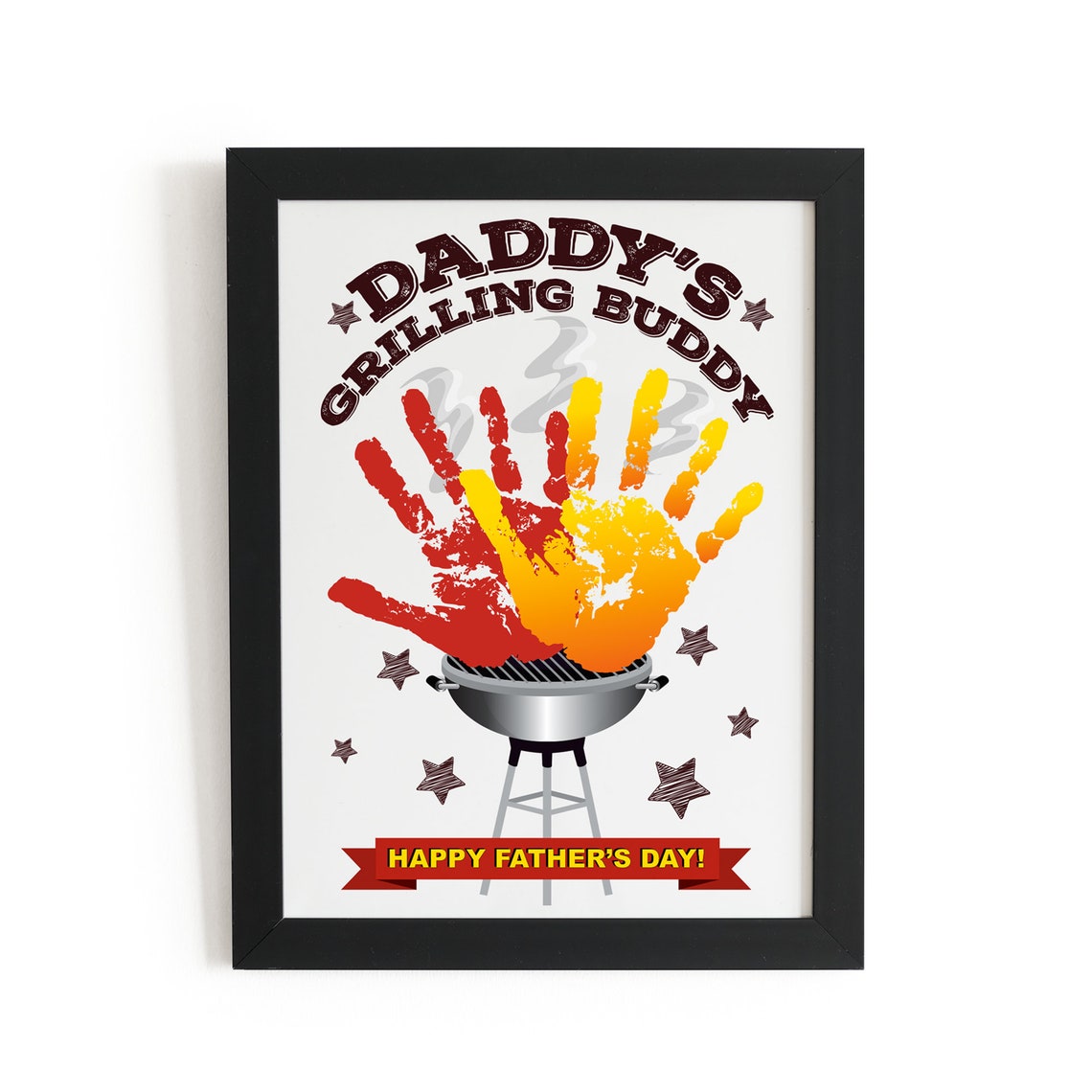 Father's Day Handprint Craft Wall Art Dads Grilling - Etsy