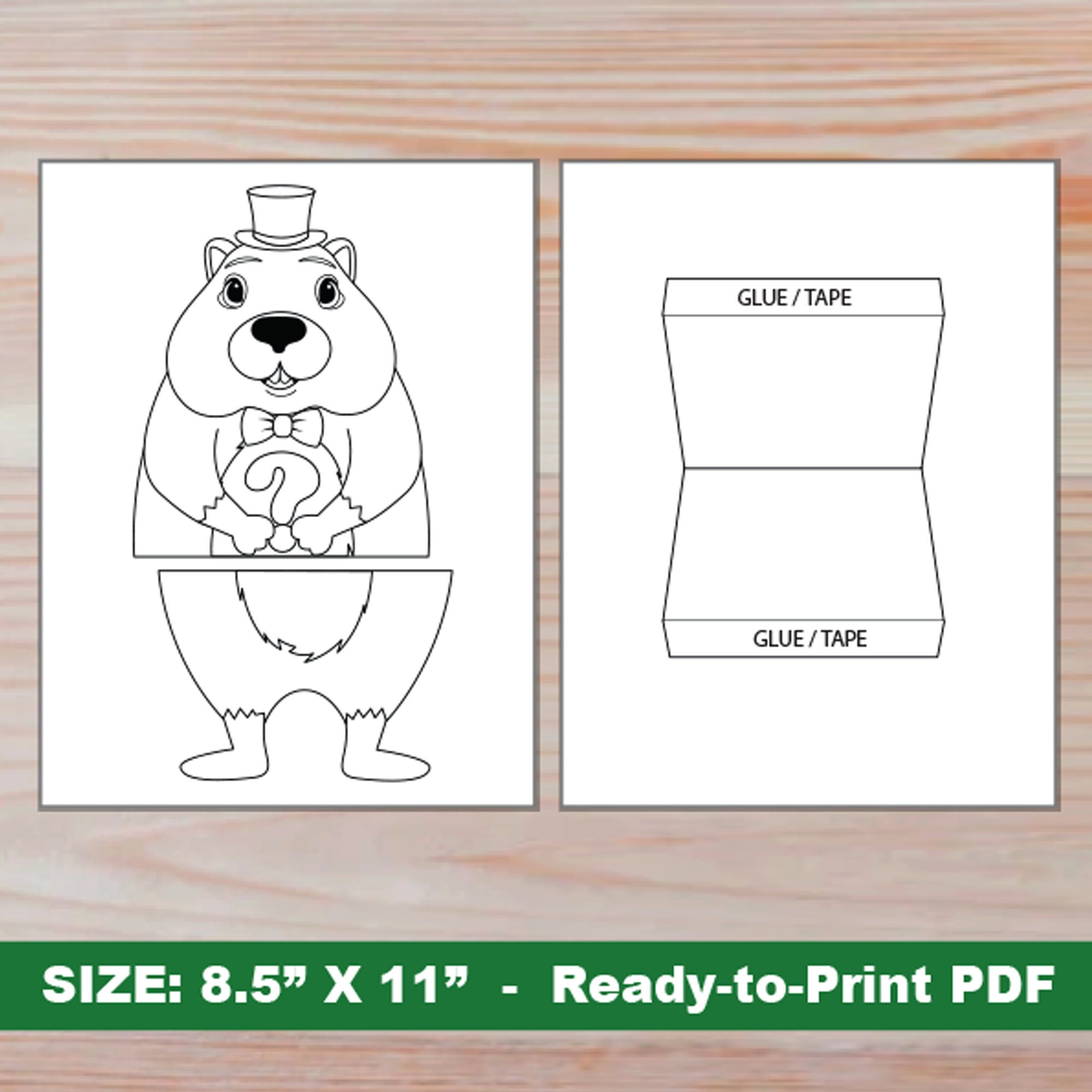 Groundhog Day PRINTABLE Activities and Craft for Kids Groundhog Paper ...