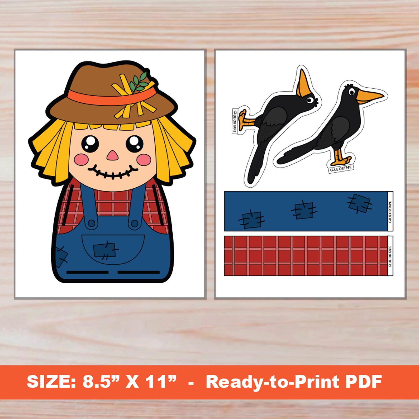 Scarecrow Paper Chain Craft | Build-a-scarecrow Fall Autumn Crafts DIY ...