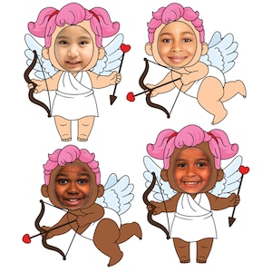 Valentine's Day Cupid Add Your Own Photo Picture | PNG Cupid Boy & Girl ...