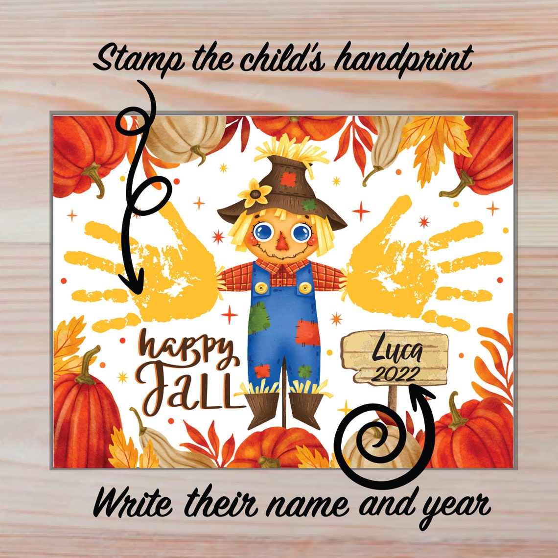 Fall Scarecrow Handprint Art PRINTABLE Keepsake Gift - Etsy