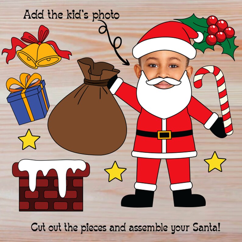 Christmas Craft for Kids | Build-a-santa Christmas Paper Craft | Add ...