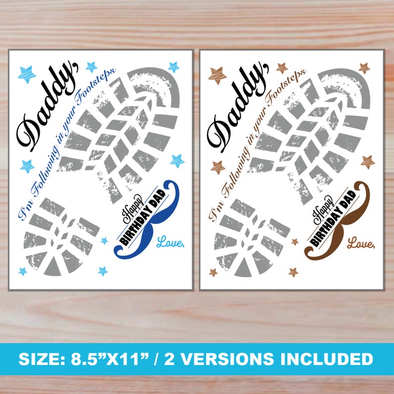 Dad’s Birthday Footprint Art | Footsteps | Happy Birthday Gift From Son ...