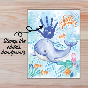 Whale Handprint Art | Hello Summer Whale Handprint PRINTABLE Crafts ...