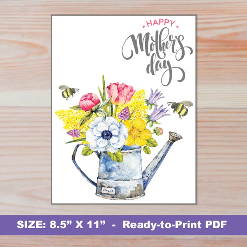 Mother's Day Handprint Art | Flowers & Bees Handprint PRINTABLE Crafts ...
