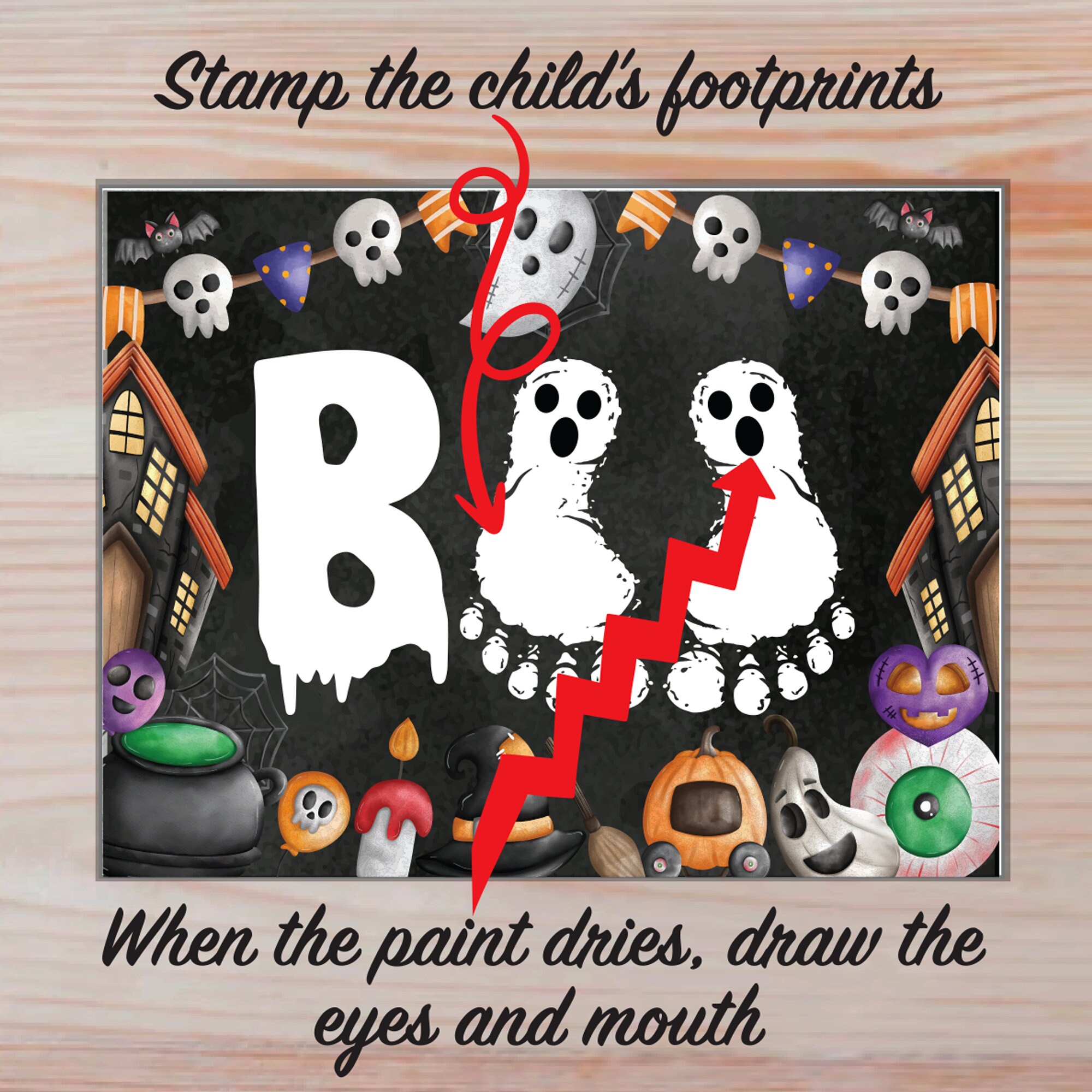 Halloween Handprint & Footprint Art | BUNDLE | Frankenstein, Cat, Boo ...