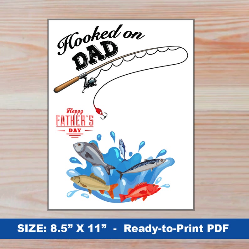 Father’s Day Handprint Art Craft | Hooked on Dad Fishing | PRINTABLE ...