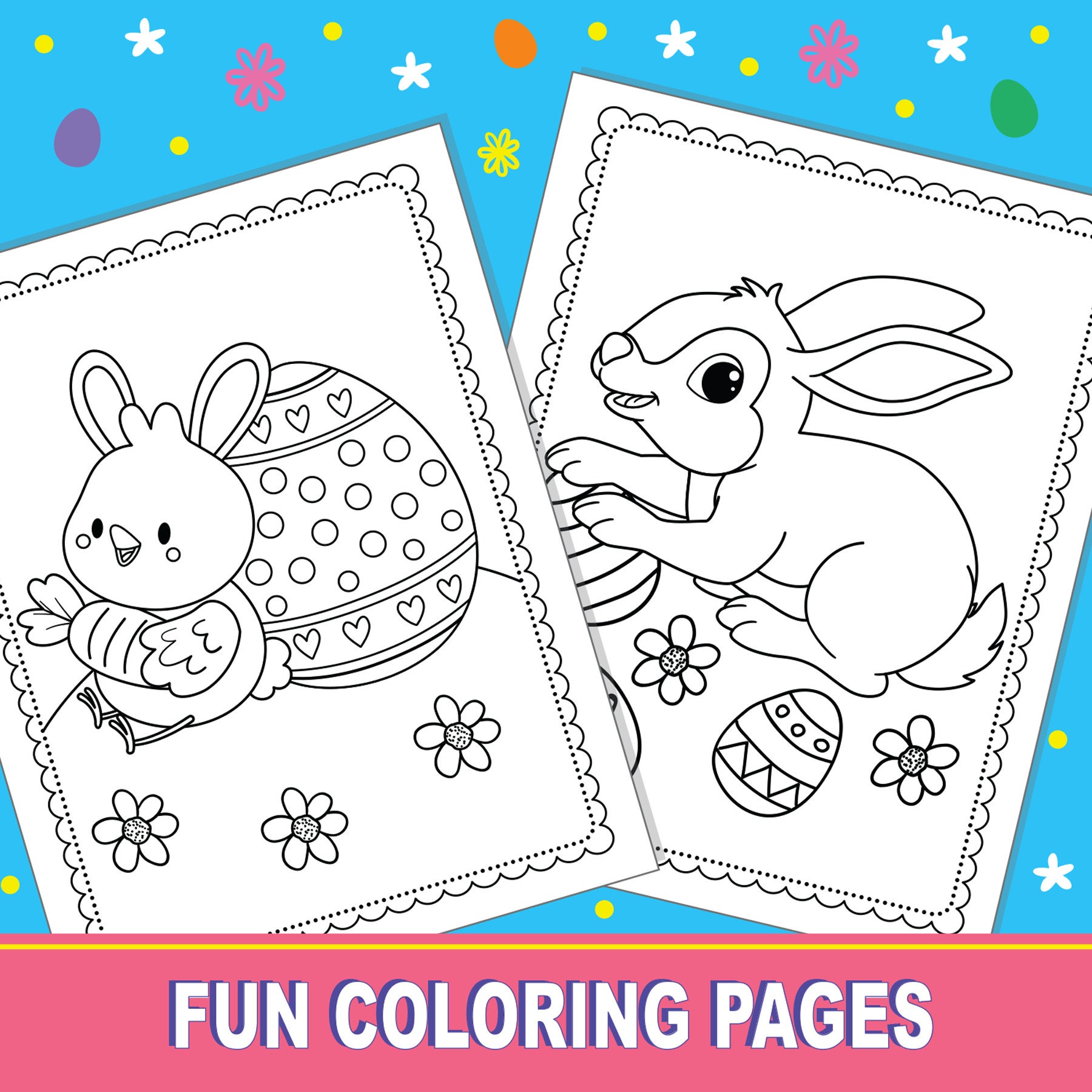 Easter Coloring Pages for Kids | 12 Unique Pages | Printable Easter ...