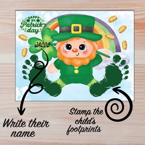 St Patrick’s Day Handprint & Footprint Art BUNDLE | PRINTABLE Handprint ...
