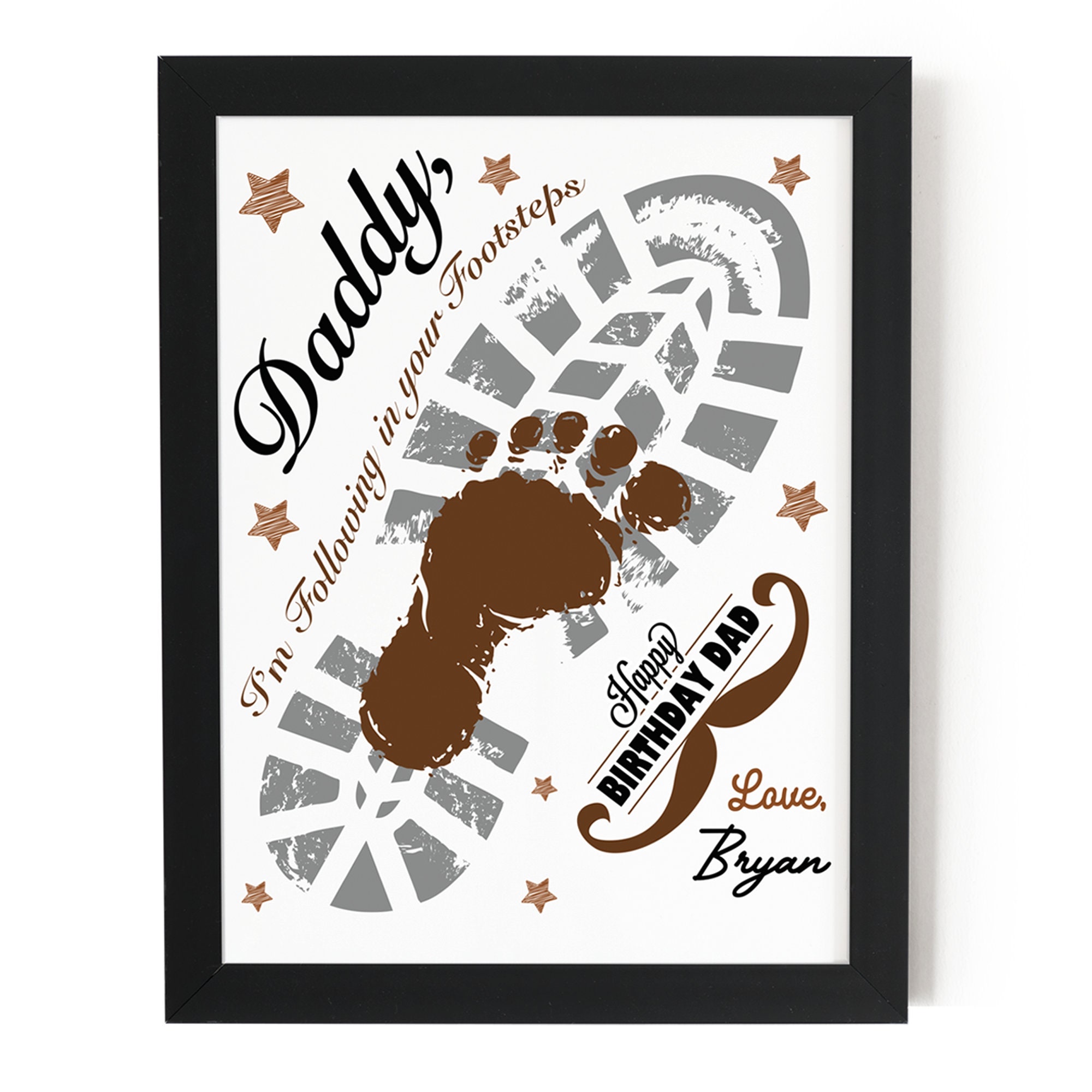 Dads Birthday Footprint Art Footsteps Happy Birthday Gift From Son ...
