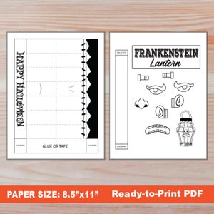 Halloween Monster Lantern Crafts BUNDLE | Witch, Vampire, Frankie, Jack ...