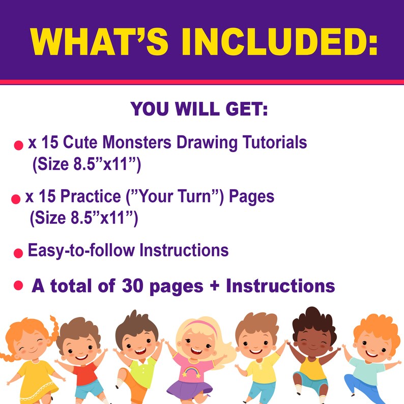 How to Draw Cute Monsters 15 Monsters Step-by-step Printable for ...