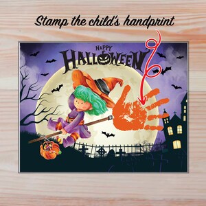 Halloween Handprint Art Cute Witch Handprint Craft Happy Halloween Gift ...