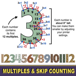 Skip Counting Number Display | Numbers and Its Multiples Posters ...