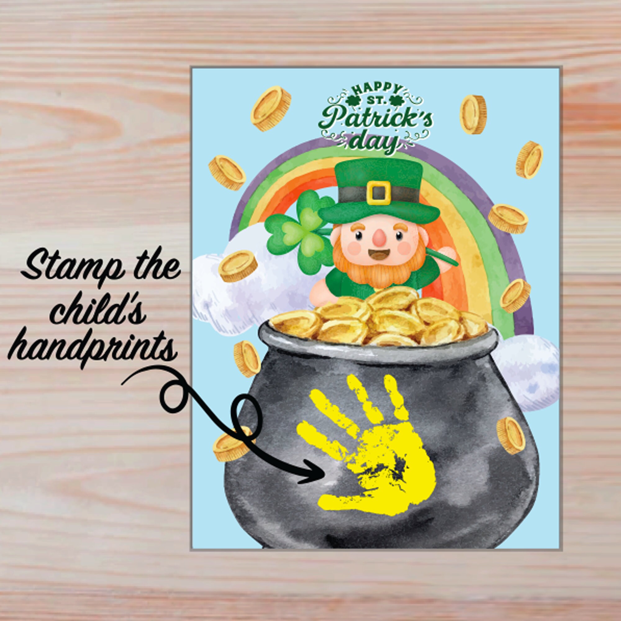 St Patricks Day Handprint Art PRINTABLE Handprint Craft St Patricks ...