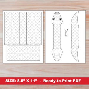 Snake Paper Chain Crafts | Chinese New Year PRINTABLE Year of the Snake ...