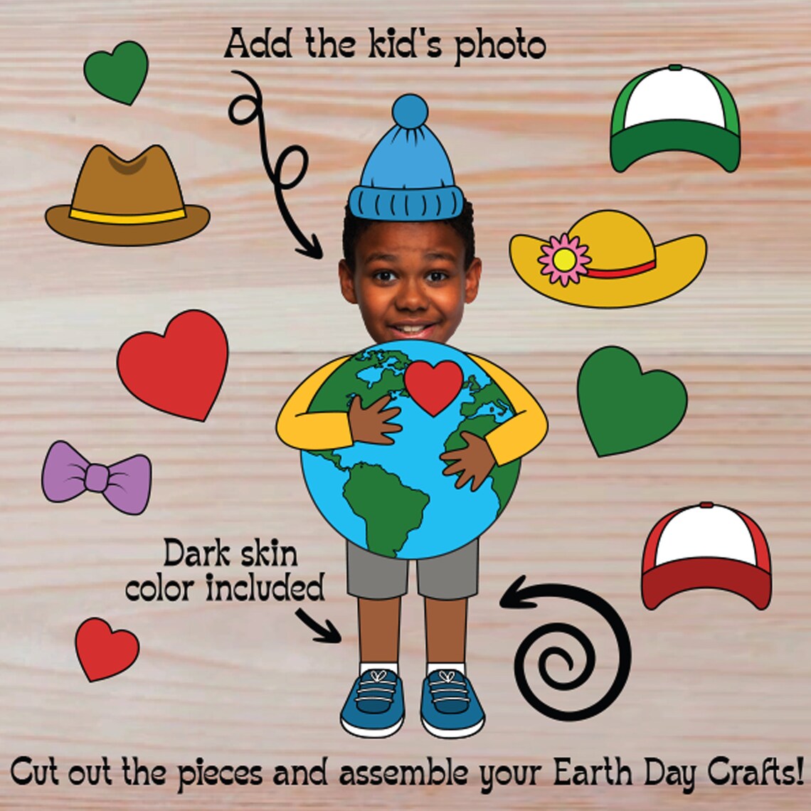 Earth Day Craft for Bulletin Board & Decor Earth Day Face Photo Craft ...