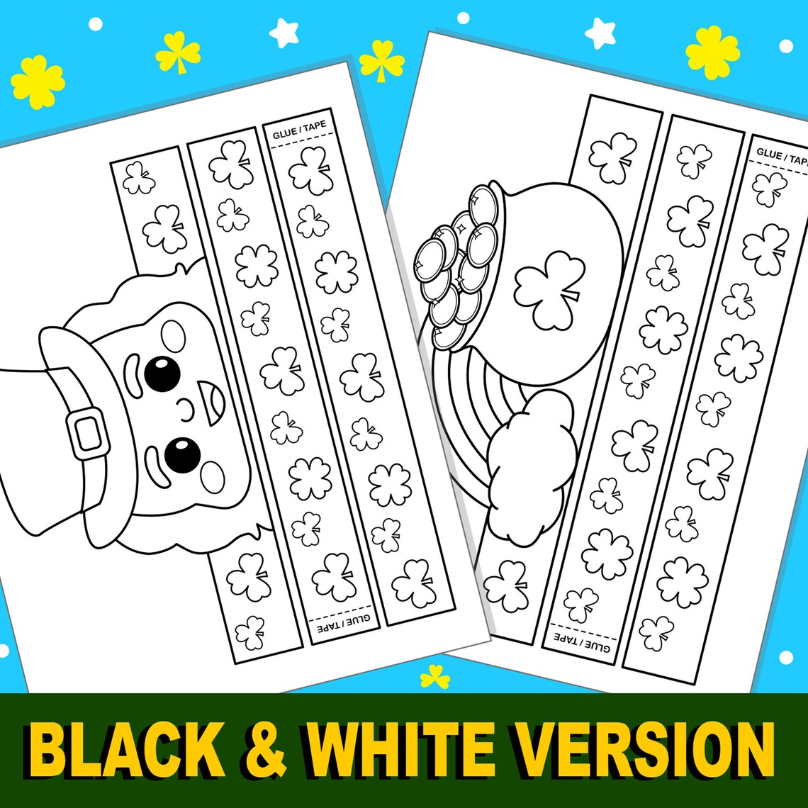 St Patricks Day Paper Crowns for Kids DIY Paper Hat | Etsy