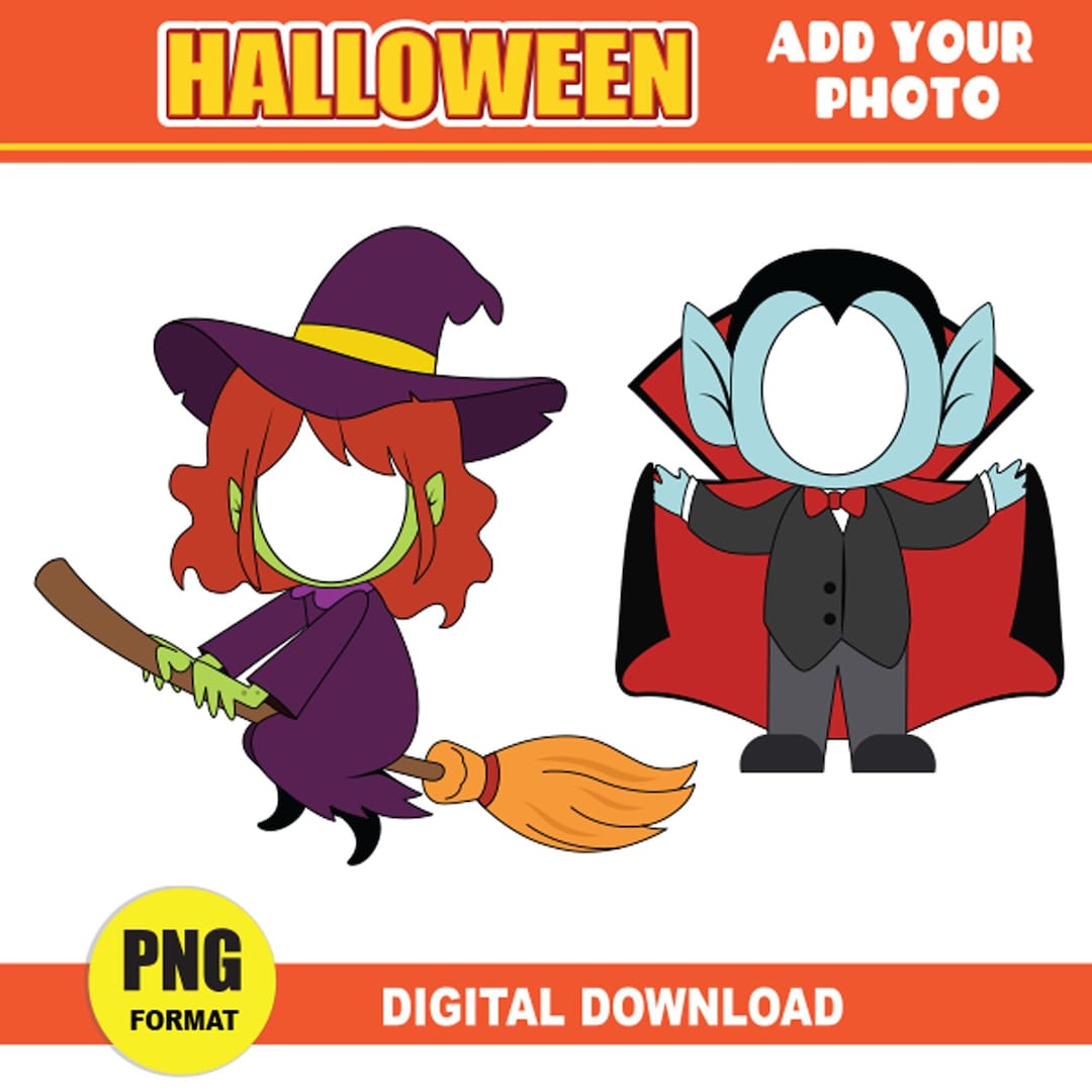 Halloween Add Your Own Photo Picture | PNG Vampire & Witch Add Photo ...