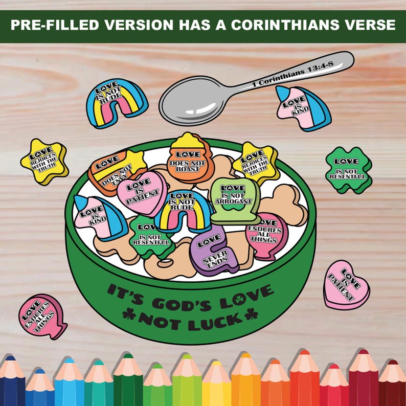 St. Patrick's Day Bible Lesson Craft | Blessings Lucky Charms Craft ...