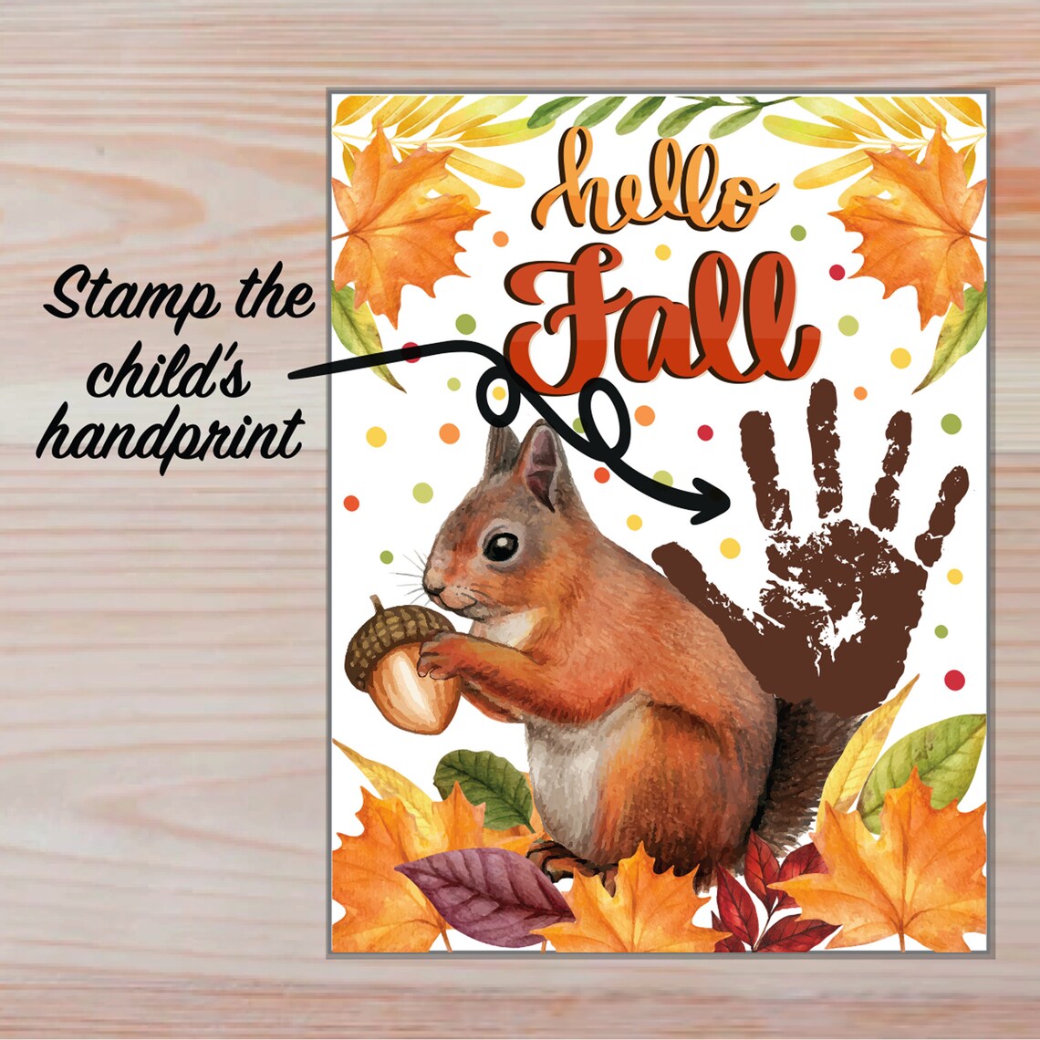 Squirrel Handprint Art | PRINTABLE | Keepsake Gift | Fall Activities ...