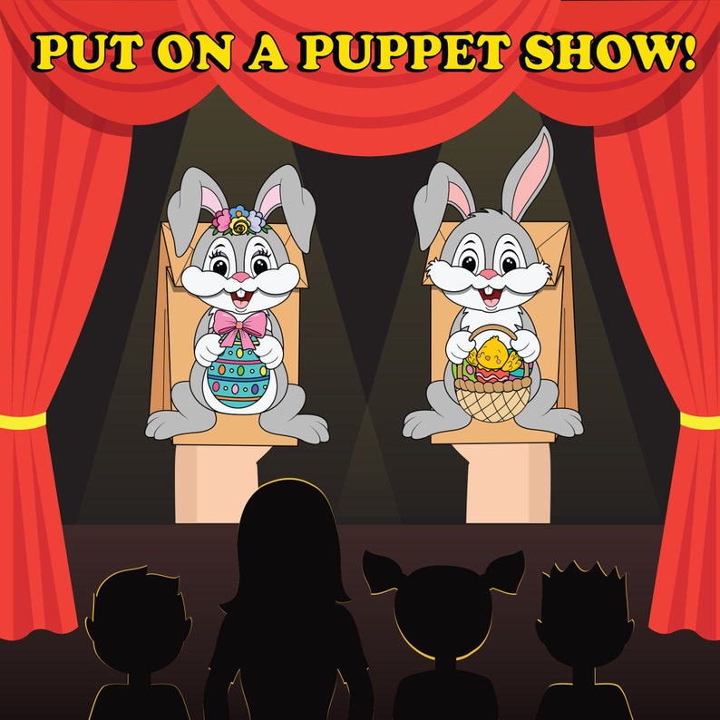 Easter Bunny Paper Bag Puppet Easter Activity Craft for Kids PRINTABLE ...