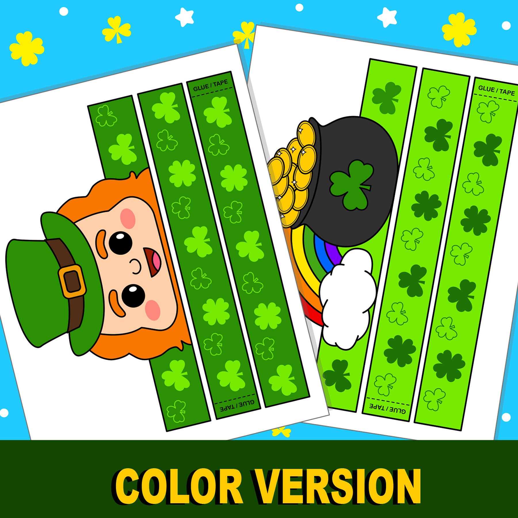 St Patrick’s Day Paper Crowns for Kids | DIY Paper Hat Headbands ...