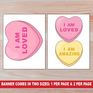 Conversation Hearts PRINTABLE Banner | Candy Sweethearts Positive ...