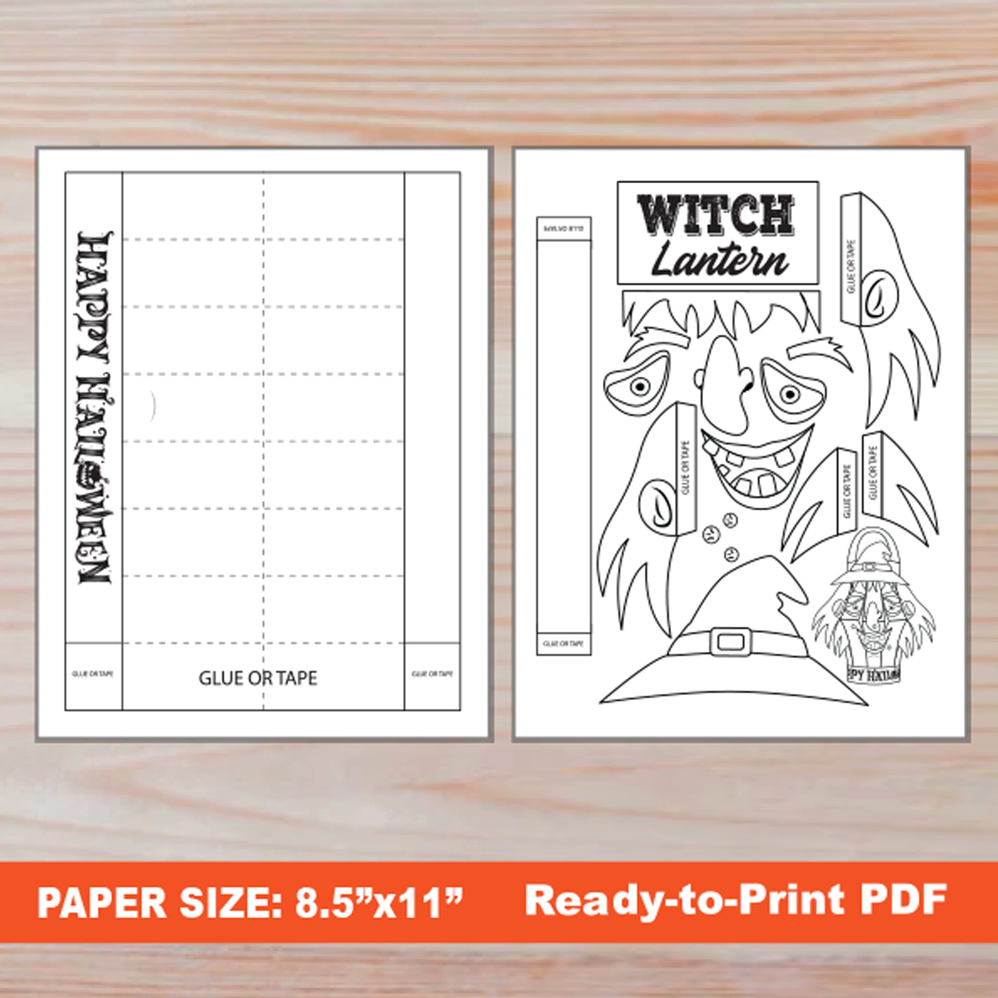 Halloween Monster Lantern Crafts | Witch Crafts PRINTABLE Activity for ...