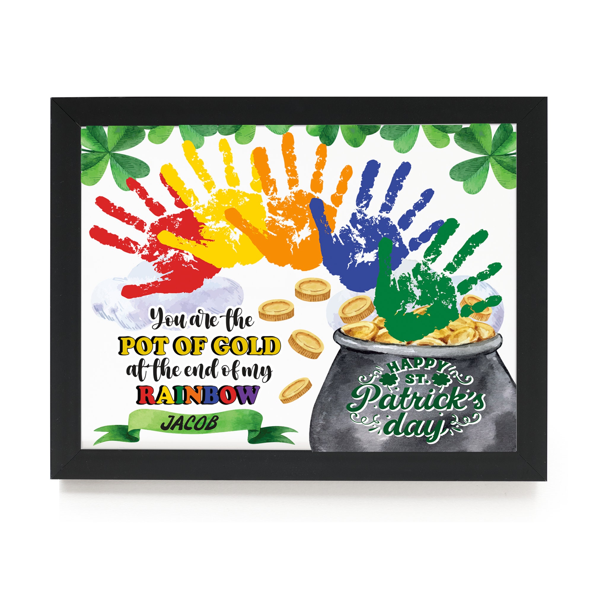 St Patrick’s Day Handprint Art | PRINTABLE Handprint Craft | St ...