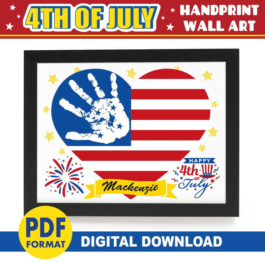 4th of July Handprint Art | American Flag USA | PRINTABLE Handprint ...