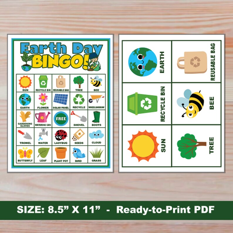 Earth Day Printable Bingo Game Classroom Bingo Activity for Classroom ...