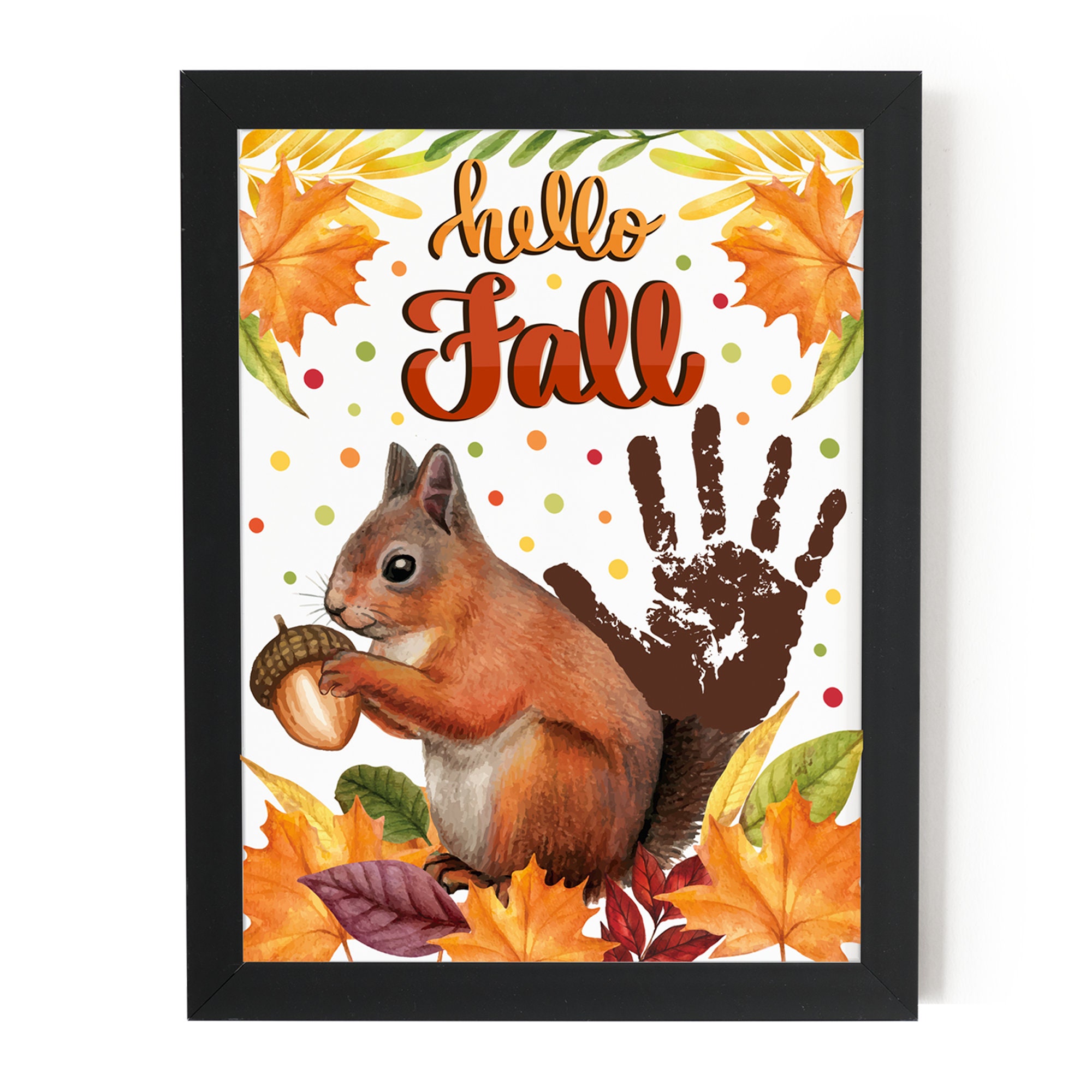 Squirrel Handprint Art | PRINTABLE | Keepsake Gift | Fall Activities ...