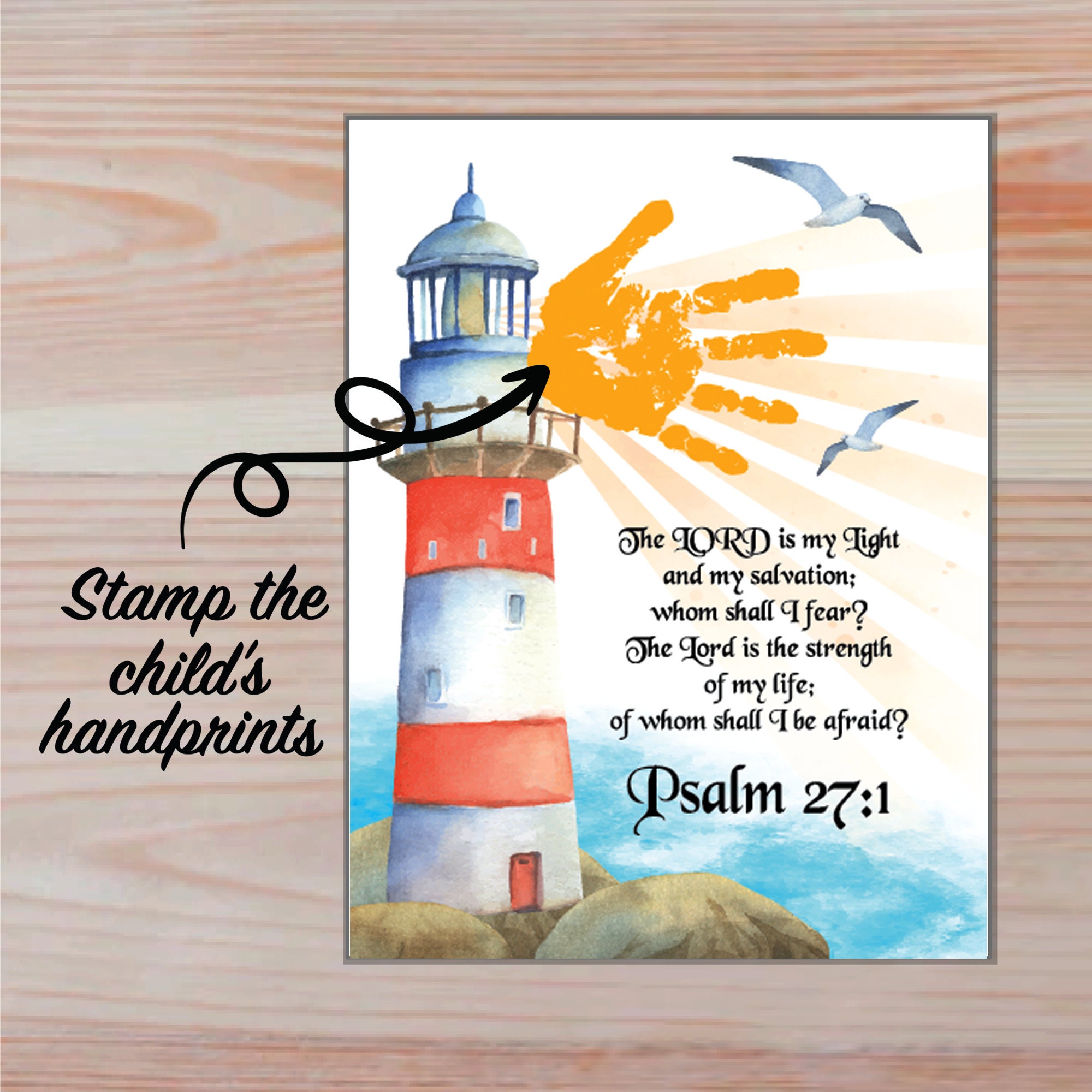 Religious Christian Handprint Art Jesus Psalm 27: 1 Handprint Crafts ...