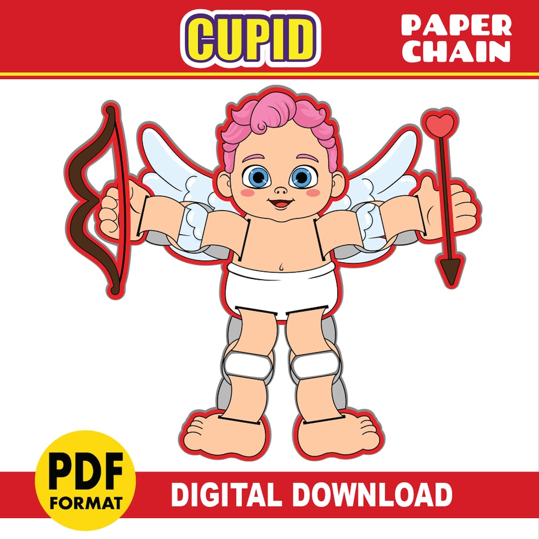 Valentine's Day Cupid Paper Chain Doll | Cupid Paper Craft DIY for Kids ...
